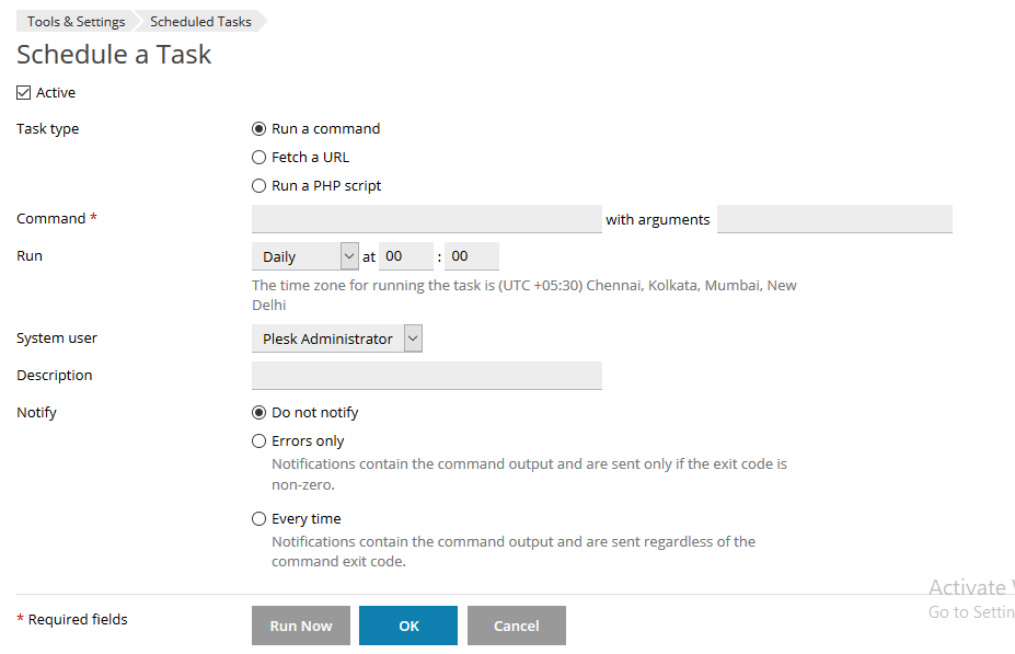 PLESK scheduled task creating a scheduled task to call a mysql stored ...
