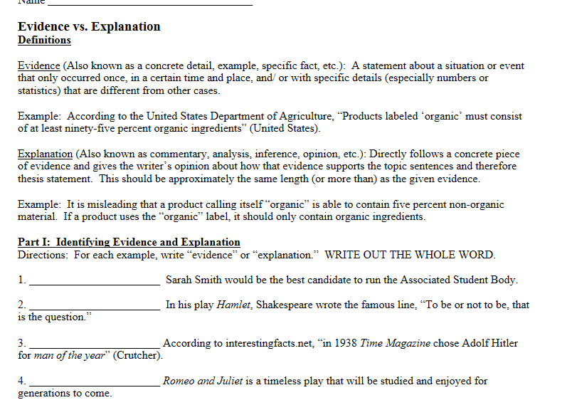 Mrs. Robison's Blog: Freshman First Essay