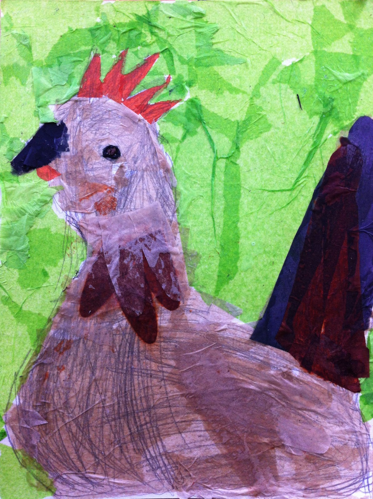 Fine Arts for Kids: Animal Portraits - Tissue paper collage