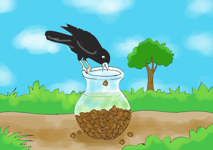 पिपासितः काकः (Thirsty Crow) Sanskrit Story