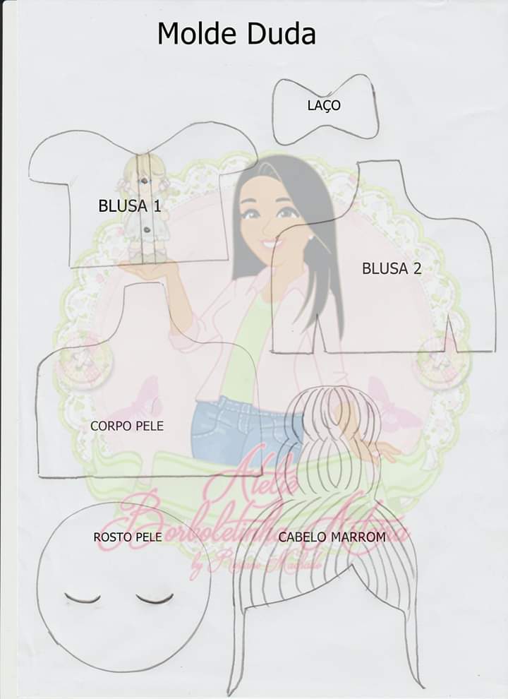 2 Bonecas de EVA com Moldes - Molde para Artesanato| Faça você mesmo