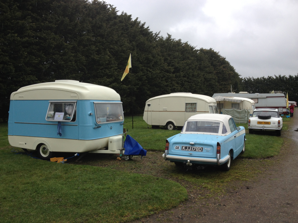 Beautiful 1200 Triumph Herald With a Vintage Cheltenham Caravan ...