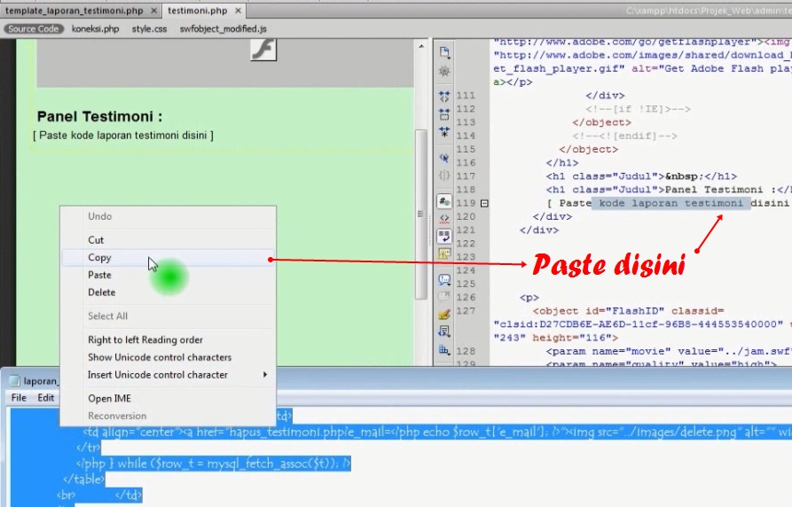 Cara Membuat Data Laporan Testimoni Di Halaman Admin Web Penjualan ...