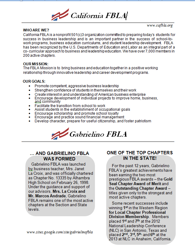 Gabrielino High School FBLA