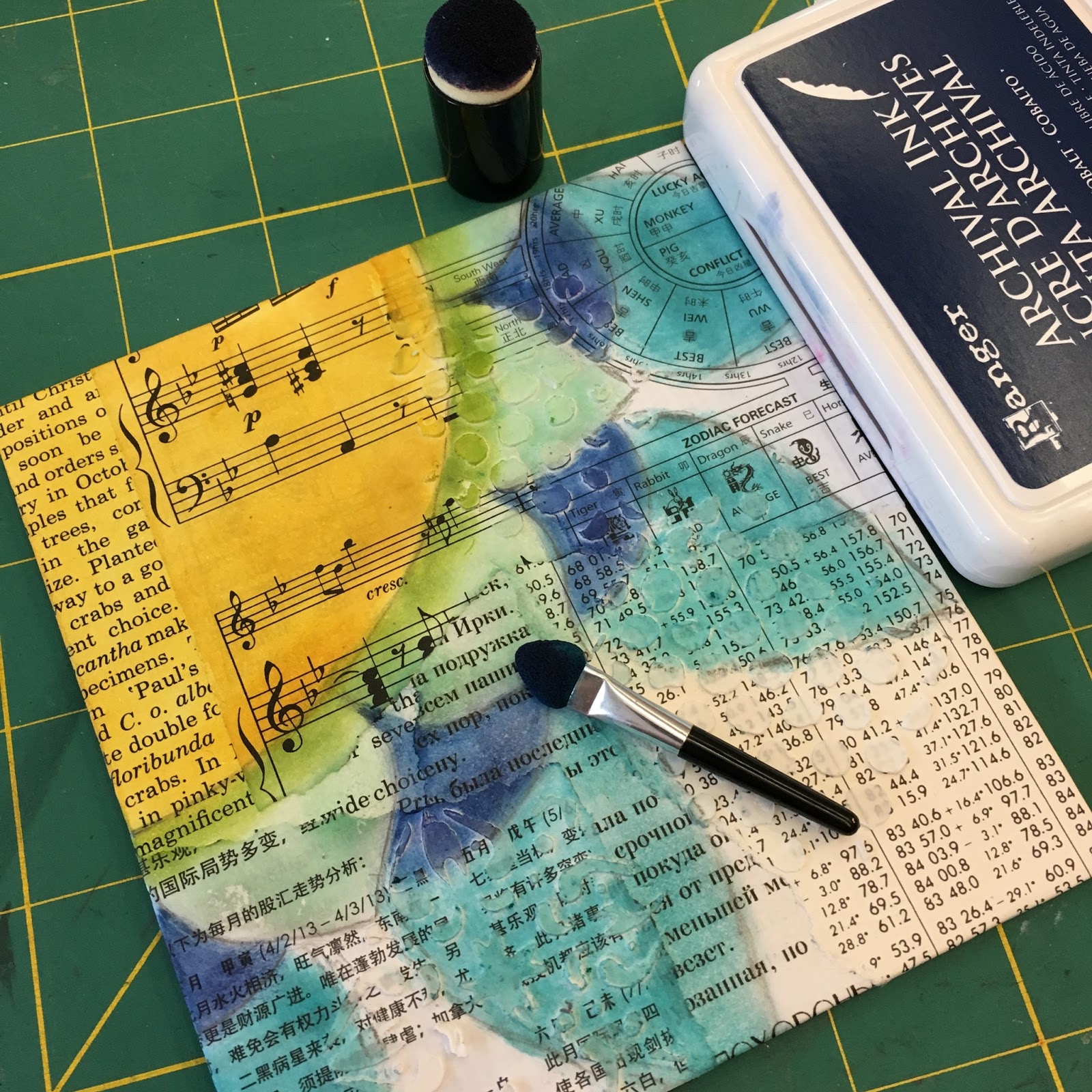 ...all the GOOD blog names were taken...: ink over collage: all the steps