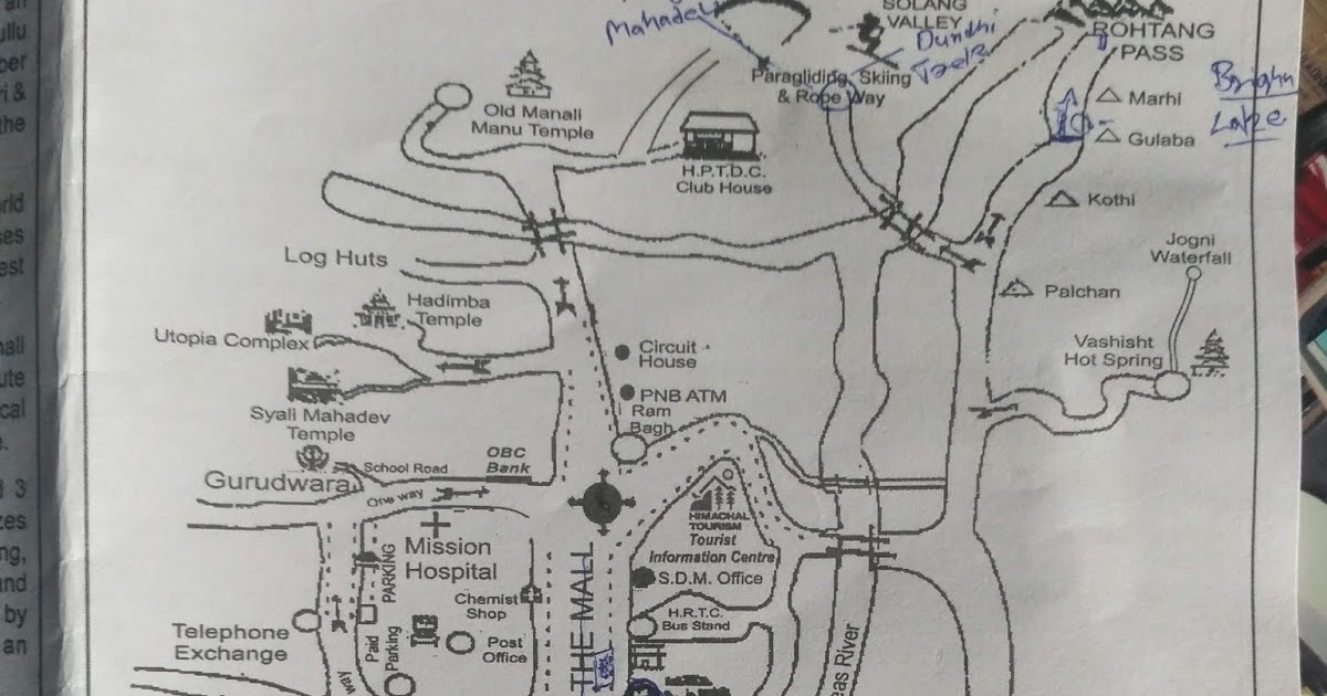 Manali Tourist Map & Govt Tourist Information Centre