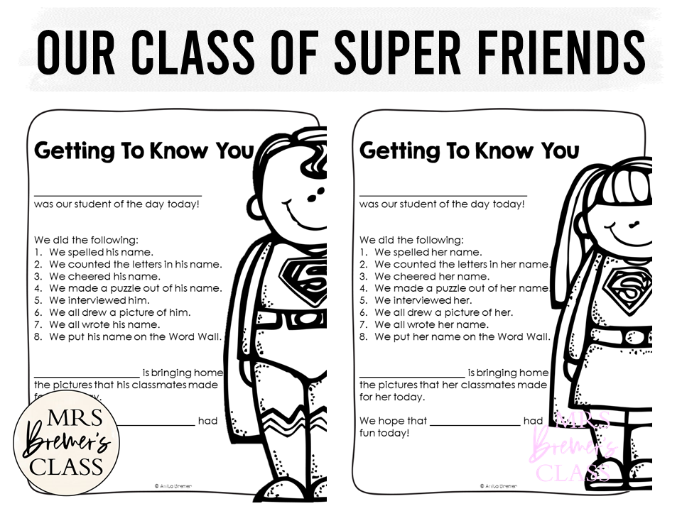 Superhero Themed Freebie for Back to School | Mrs. Bremer's Class