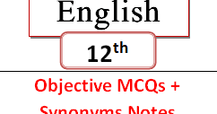 2nd year English Objective MCQs with Answers - Zahid Notes