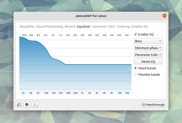 JamesDSP For Linux Is An Audio Effect Processor For PipeWire Or PulseAudio (Equalizer, Bass ...