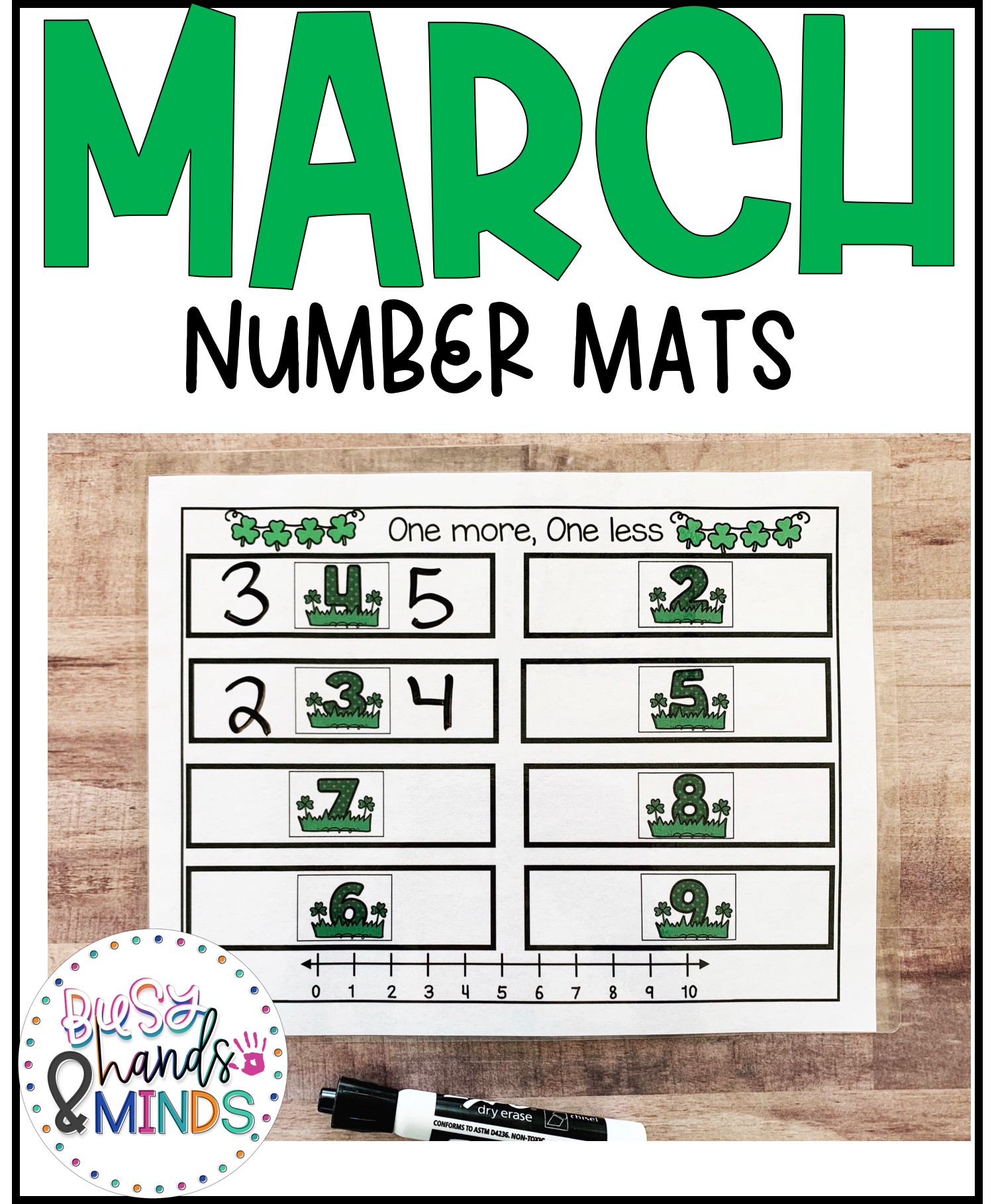 March Number Mats | Busy Hands and Minds
