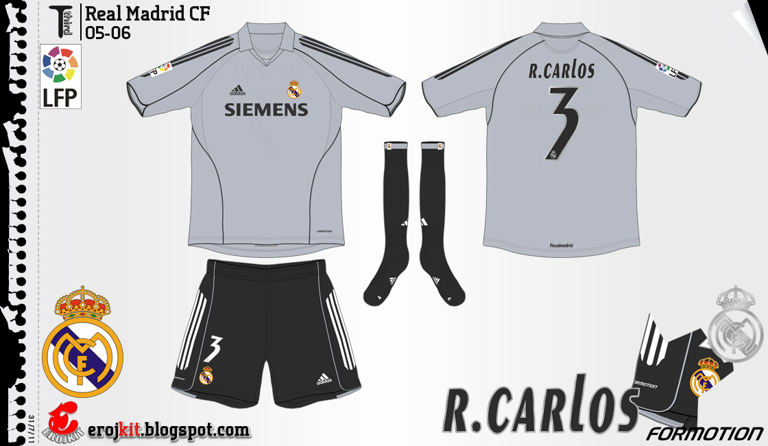 Kit Design, by eroj: 2005-06 Real Madrid (Home, Away e Third)