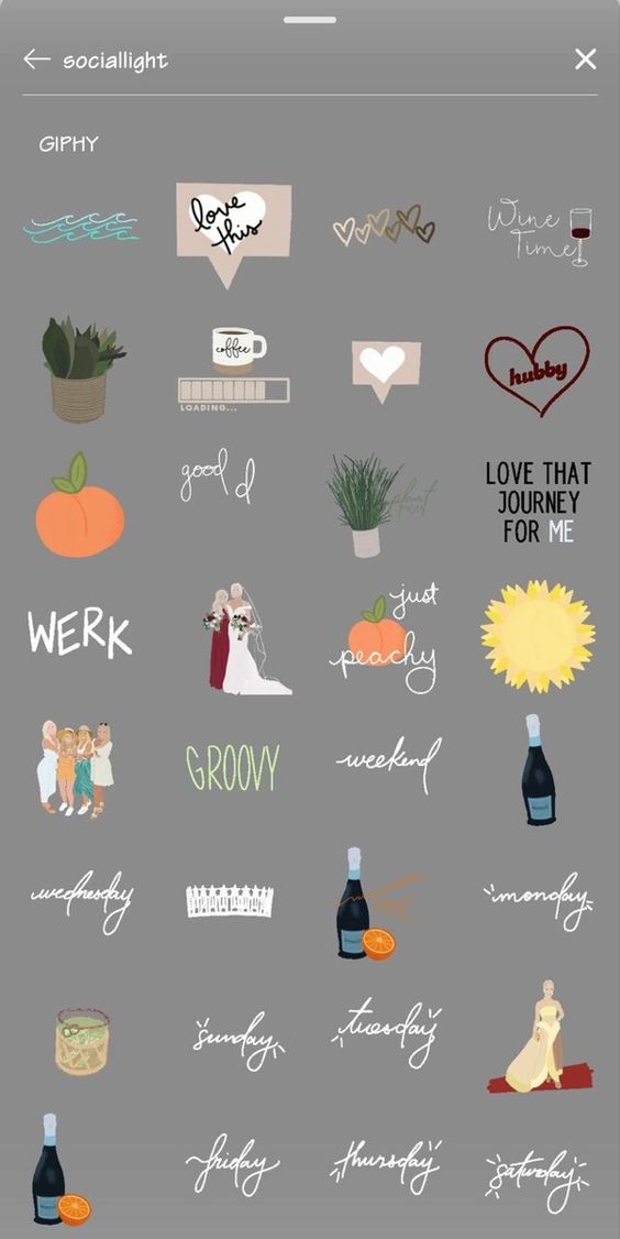 50 Instagram GIF Stickers Ideas (Keywords)