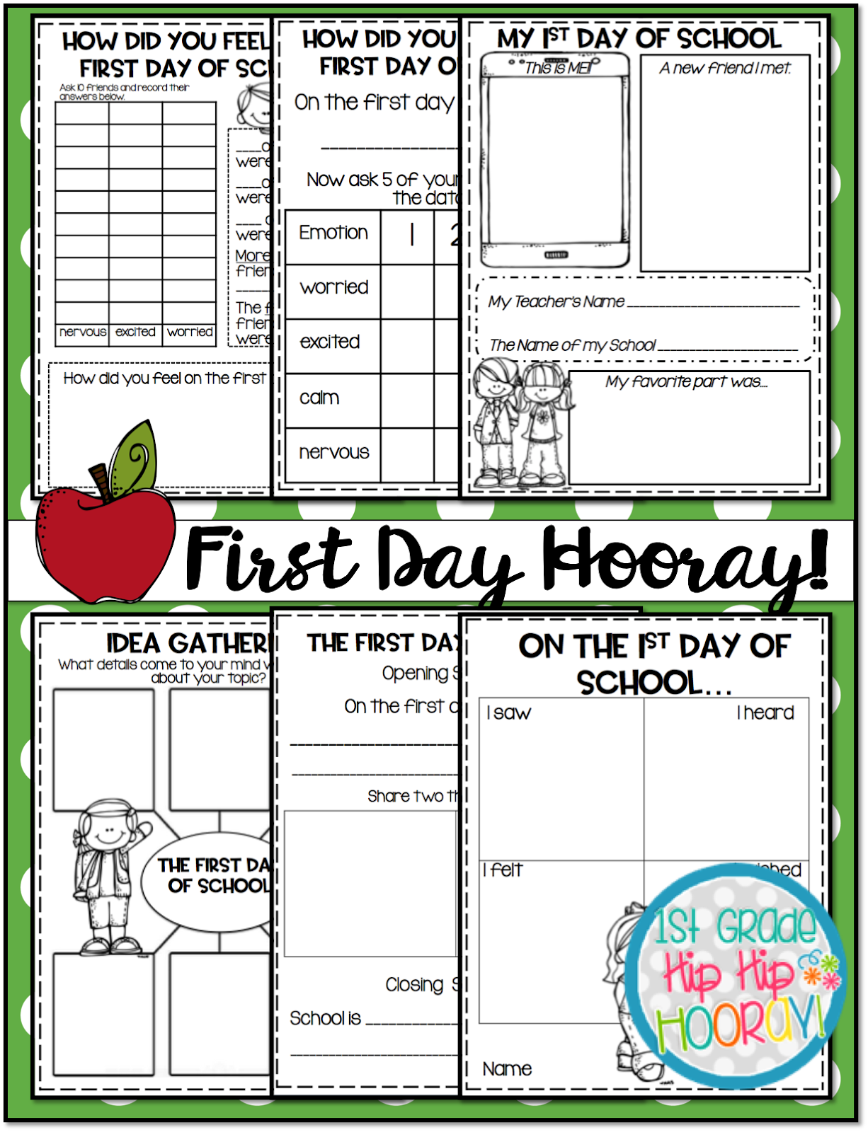 1st Grade Hip Hip Hooray!: First Day Hooray!