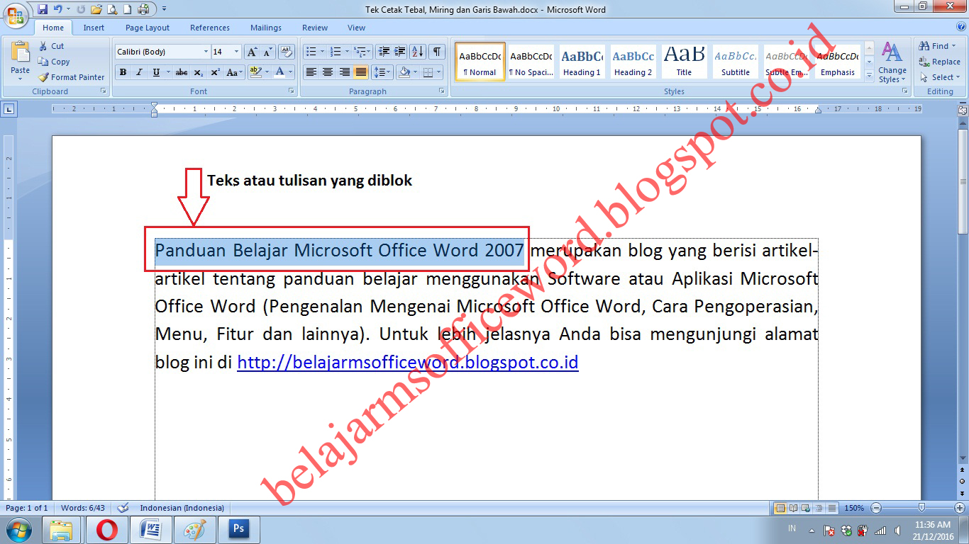 Kursus Komputer Microsoft Word: Cara Membuat Tulisan Bergaris Di ...
