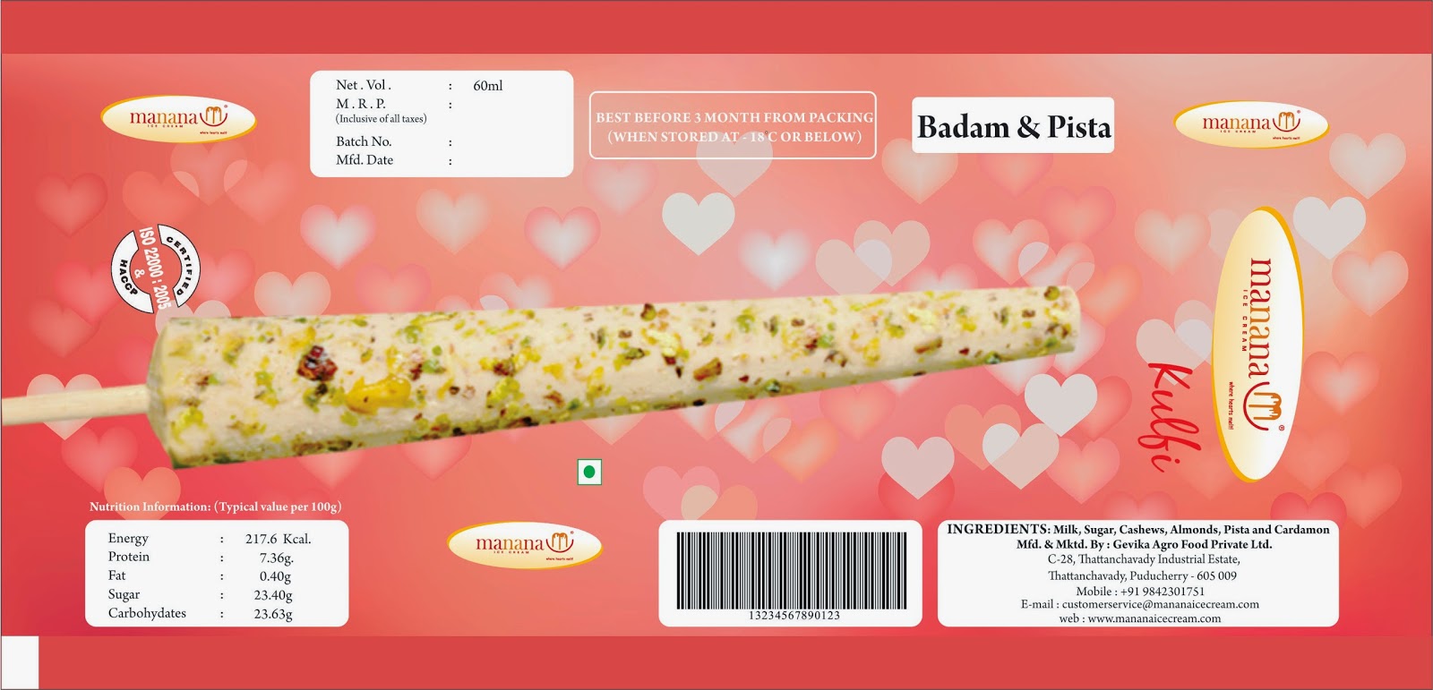 Manana Kulfi Wrapper Design 2 Samples | Dream Line Creation