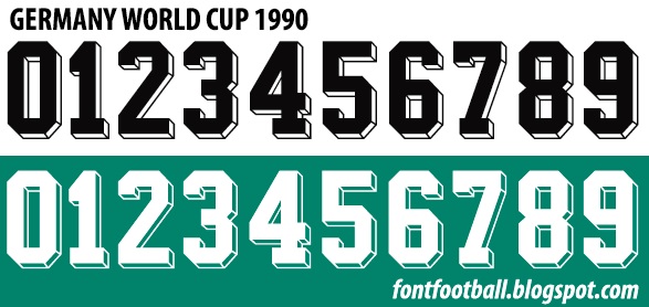 FONT FOOTBALL: Font Vector Germany World Cup 1990 kit