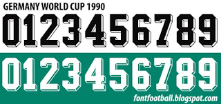 FONT FOOTBALL: Font Vector Germany World Cup 1990 kit