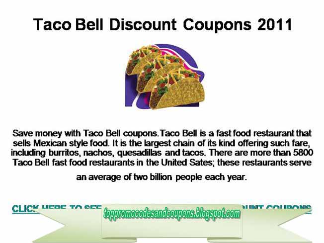 Free Promo Codes and Coupons 2023: Taco Bell Coupons