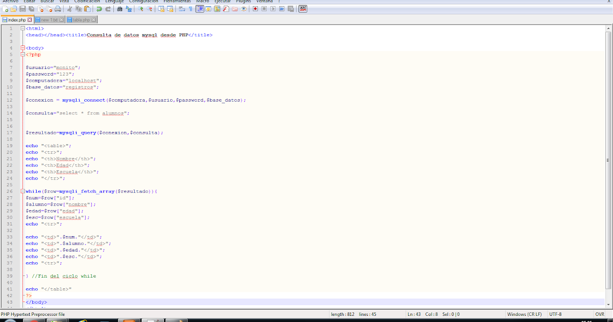 Apuntes de Aplicaciones Web by Uriel: Consulta de datos MYSQL con PHP ... Apuntes de Aplicaciones Web by Uriel: Consulta de datos MYSQL con PHP ...