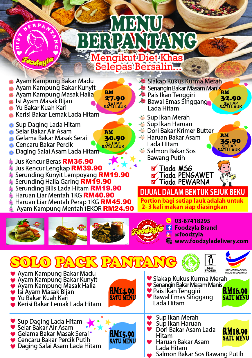Foodzyla Kitchen: MENU PANTANG