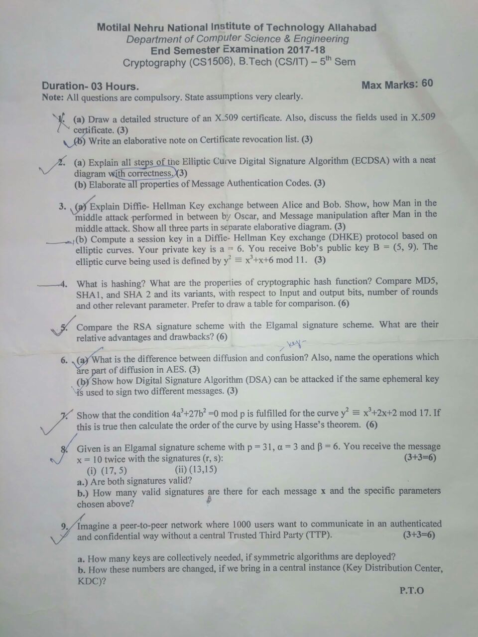 1st year Sem Papers: CS 5th SEM