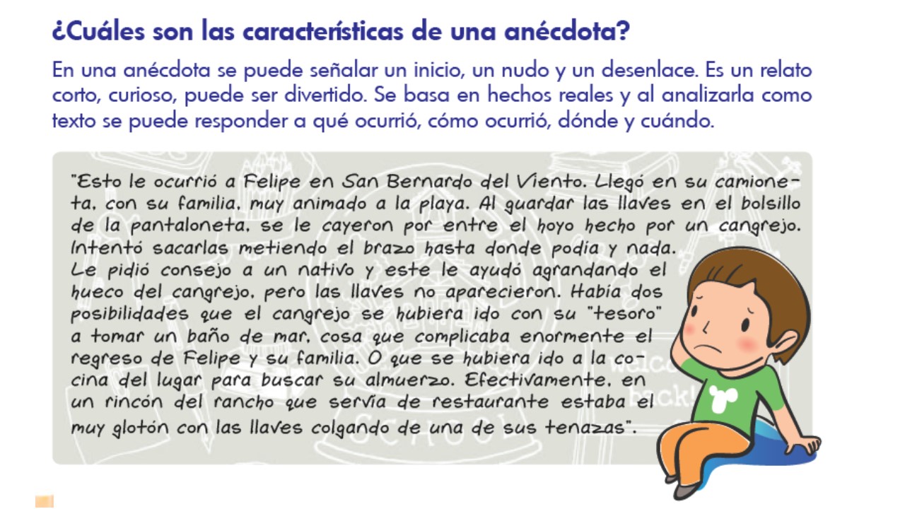 Aula Virtual Tercer grado: LENGUA CASTELLANA (anécdotas para compartir)