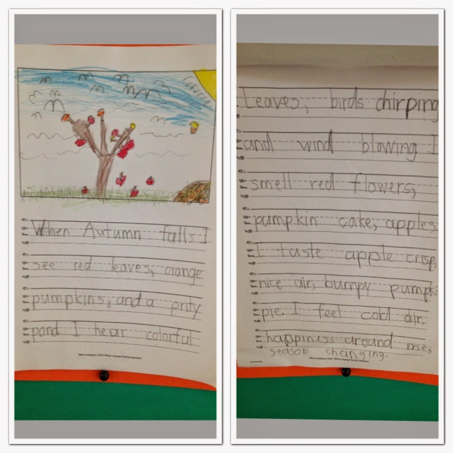 Making Waves in First Grade!: Five Senses Fall Writing
