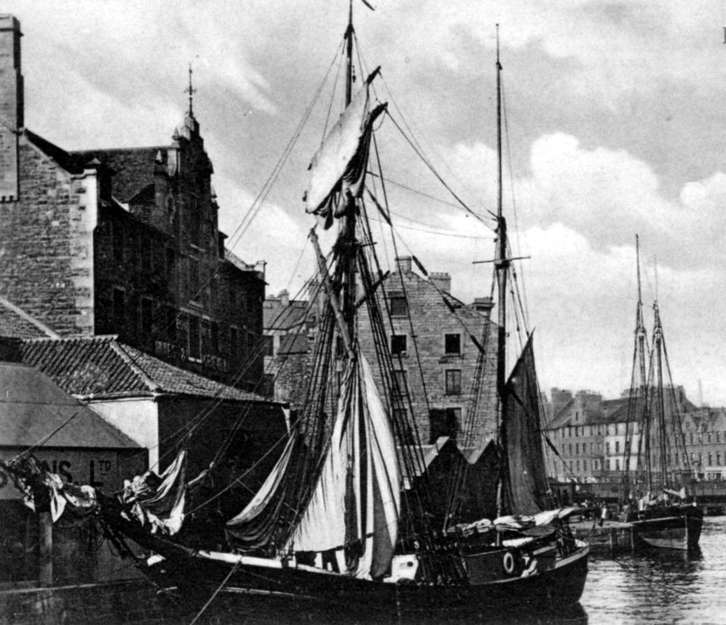 Tour Scotland: Old Photograph Inner Harbour Leith Scotland