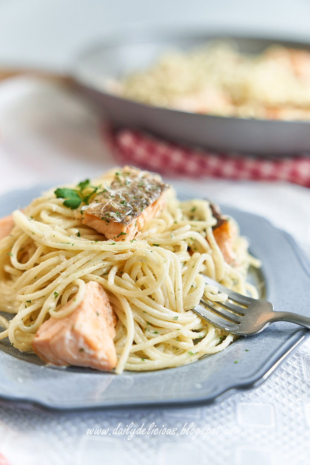 dailydelicious: Spaghetti Cream salmon