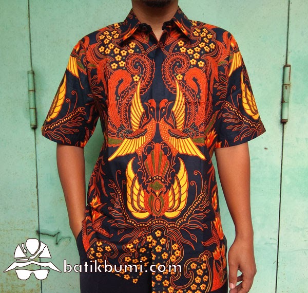 Kemeja Batik Sogan Klasik Motif Peksi Kembar