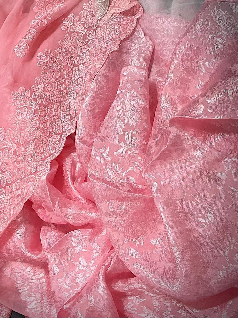 Designer chiffon sarees qith thread work