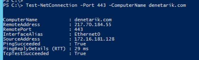 Test connectivity with PowerShell