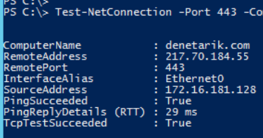 Test connectivity with PowerShell