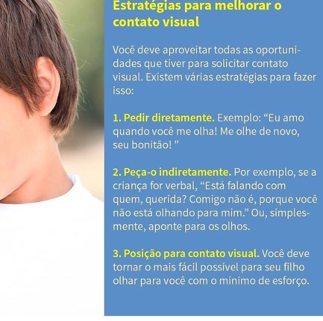 ♥Sugestão De Atividade Escolar♥: A importância do contato visual no autismo