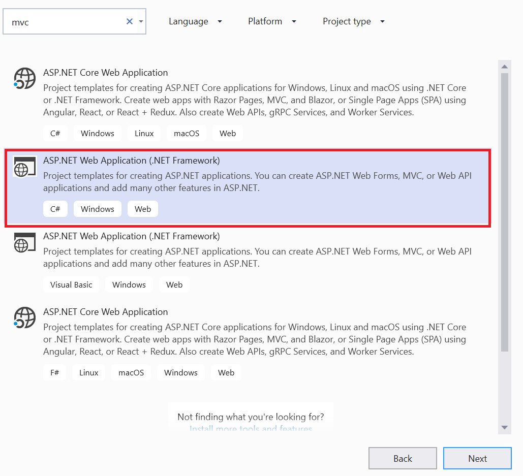 How to Create MVC application in Visual studio 2019 - CoreProgram