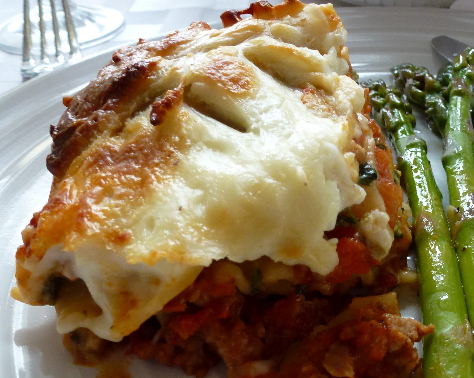 Anna's Table: Meaty Lasagna with SpinachRicotta and Bechamel Sauce
