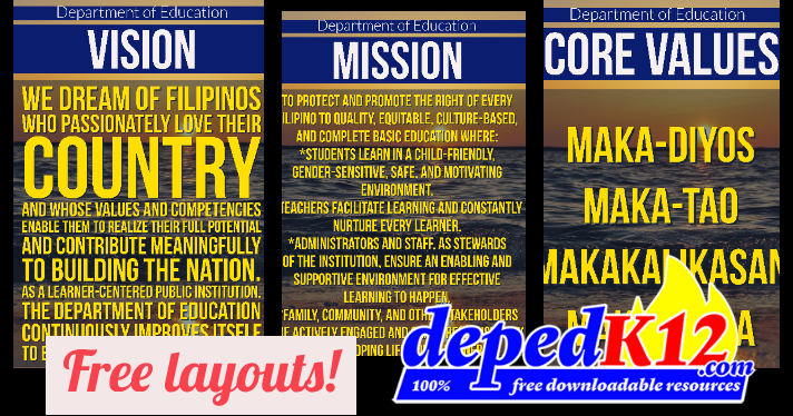 Free Download! DepEd Vision, Mission, and Core Values! - DepEd K-12