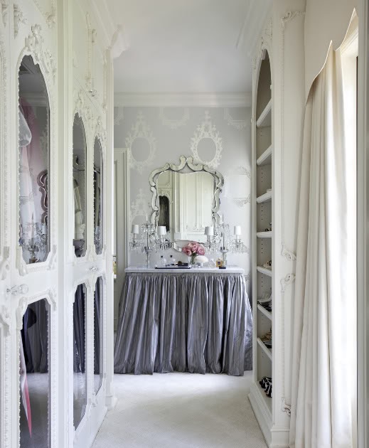 a perfect gray: gray vanity and closet