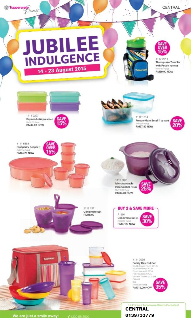 Jom Tapau Weh! Ejen Tupperware Online: Leaflet Jubilee Indulgence 2015