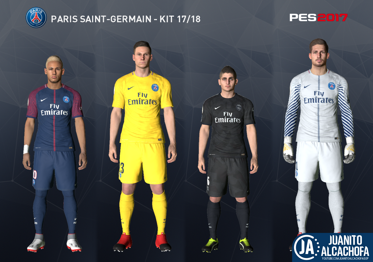 Kit Paris Saint-Germain (PSG) 17/18 - Pro Evolution Soccer 2017 (PC)