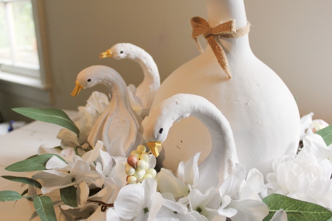 Whimsical Goose Centerpiece from Gourds - Crafts a la mode