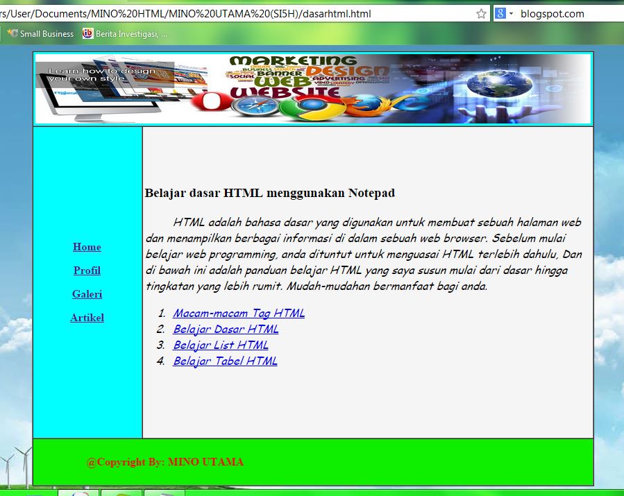 Belajar Dasar HTML: Tugas Membuat Website