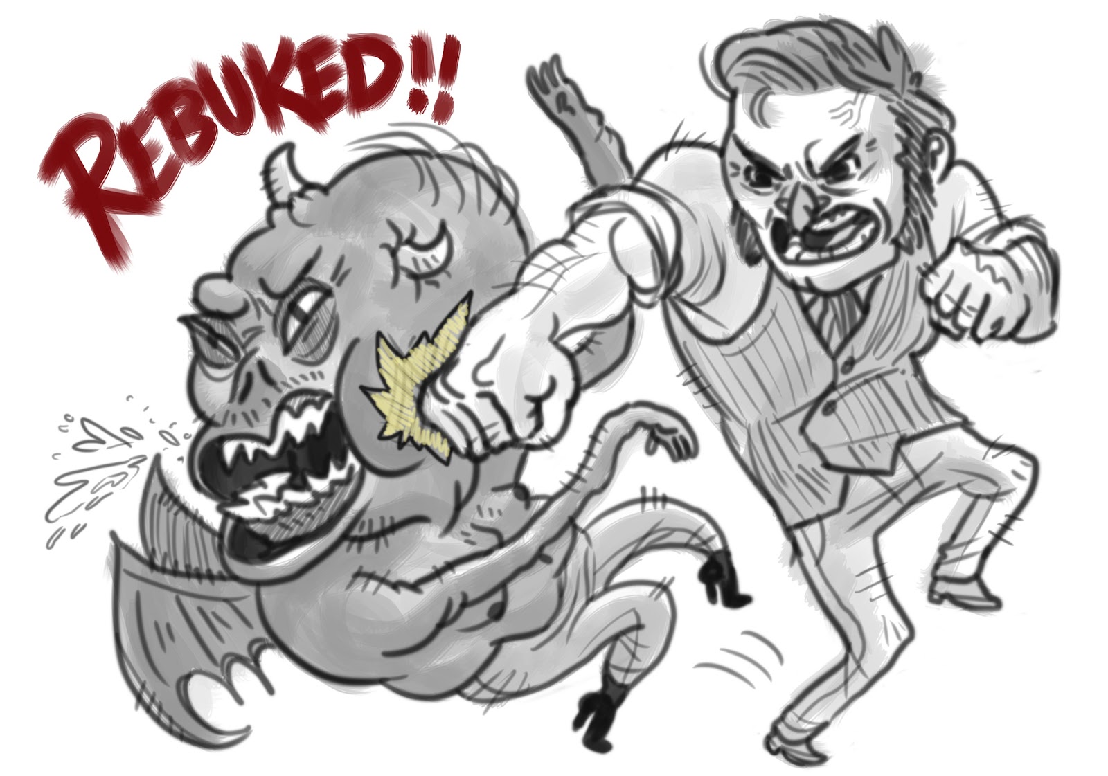 Yes, This is Aaron's Art: GET THEE HENCE!