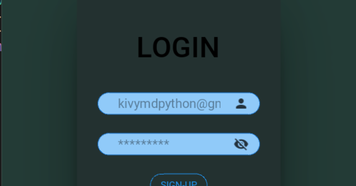 LOGIN page (Projects)