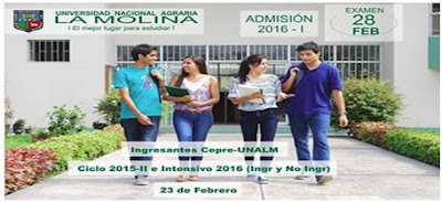 UNALM 2016-1 Examen de Admision Ordinario - Universidad Nacional ...