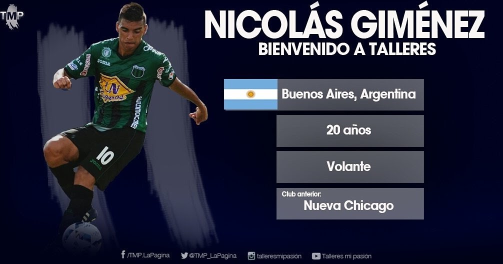 Nicolás Gimenez, segundo refuerzo - Talleres mi Pasión