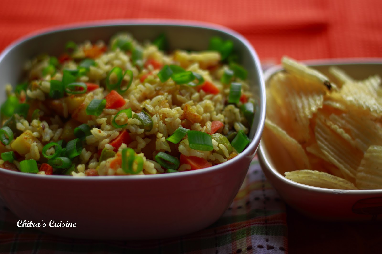 Chitra's Cuisine: Potato Bell Pepper Rice