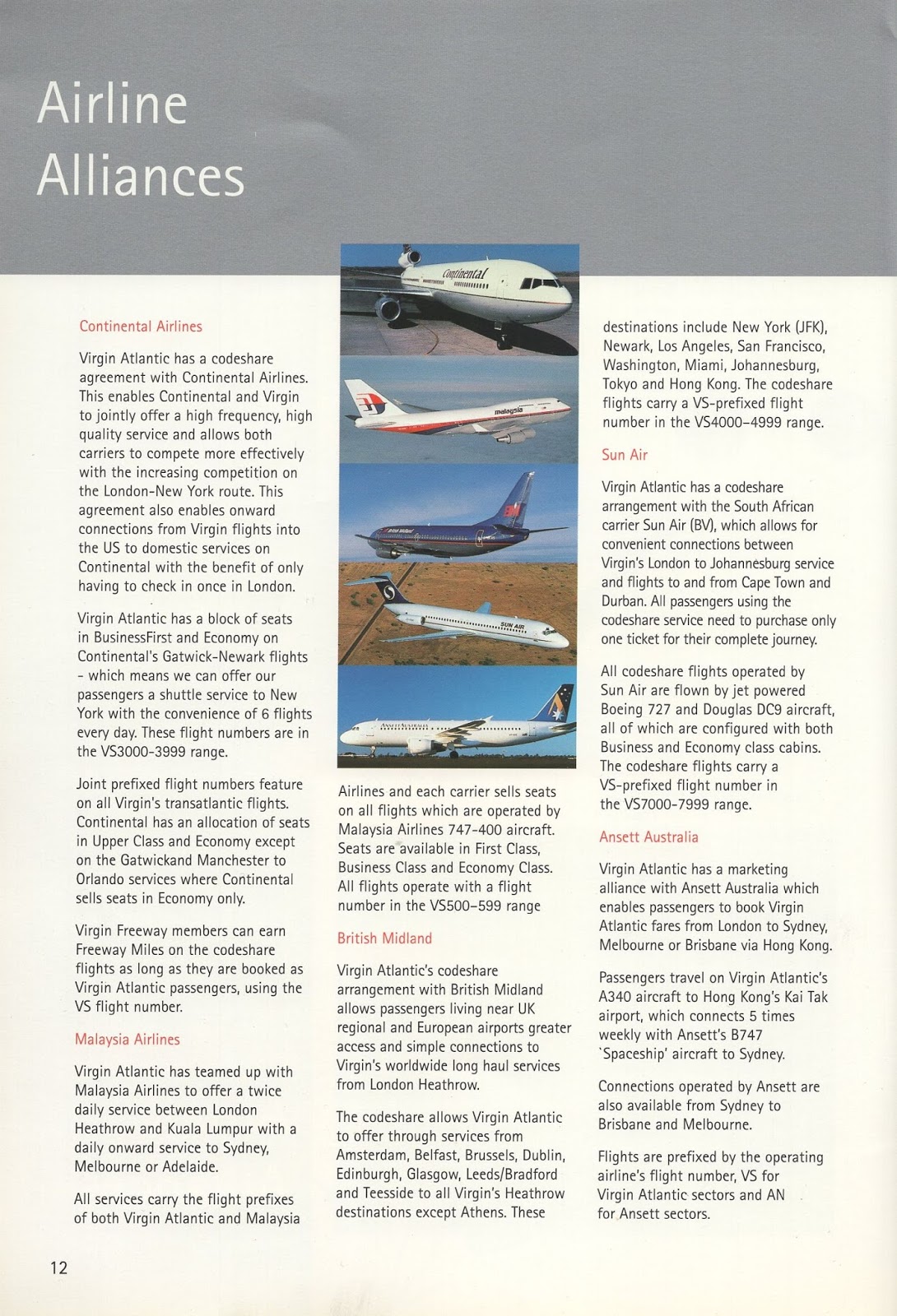 Airline memorabilia: Virgin Atlantic (1997)