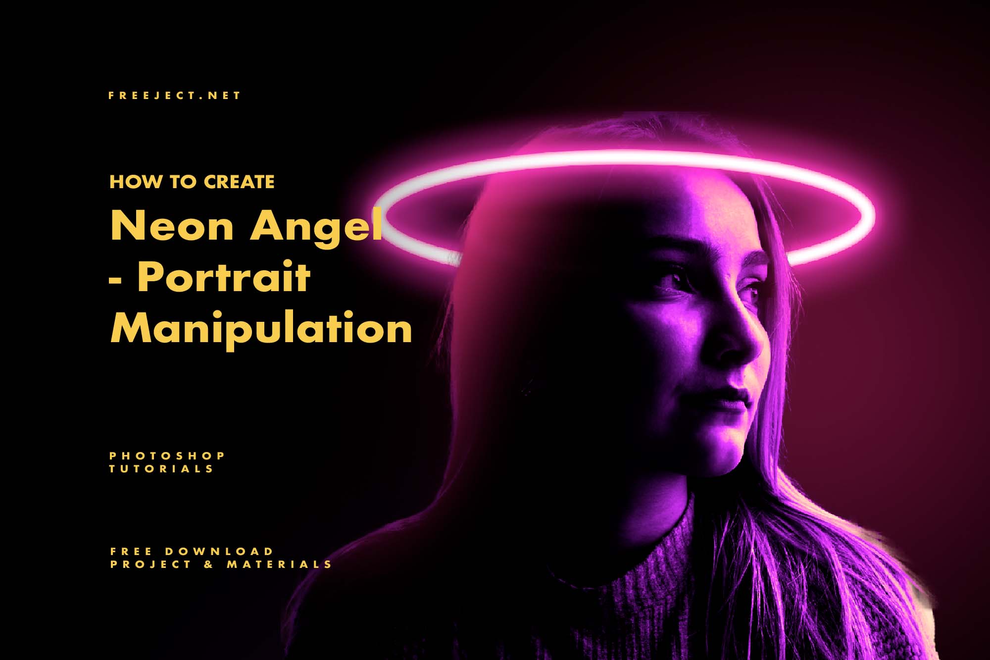 How to Create Neon Angel Portrait Manipulation - Photoshop Tutorials