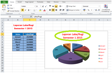 Cara Membuat Grafik/Diagram PIE pada Ms. Excel 2010